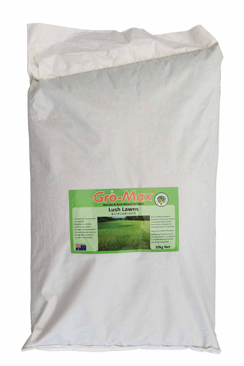 Gro-Max - Lush Lawns Microbe and Rock Mineral Fertiliser – Dinsan Nursery